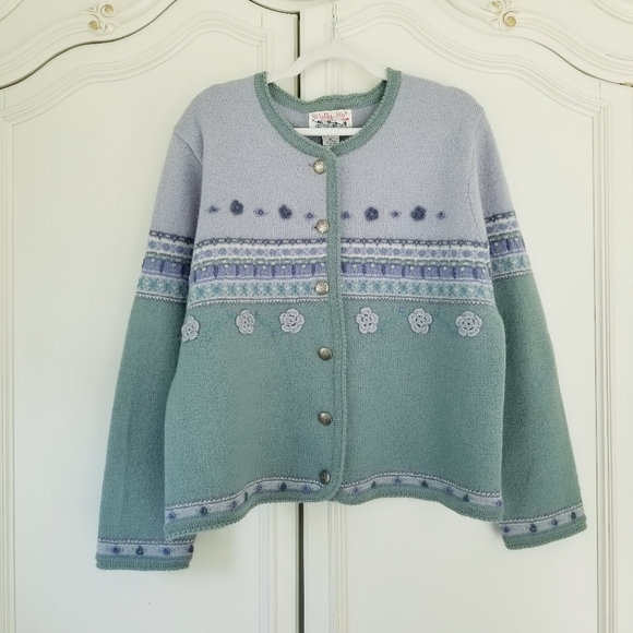 Tally Ho | Sweaters | Vintage Tally Ho Periwinkle Green Wool ...